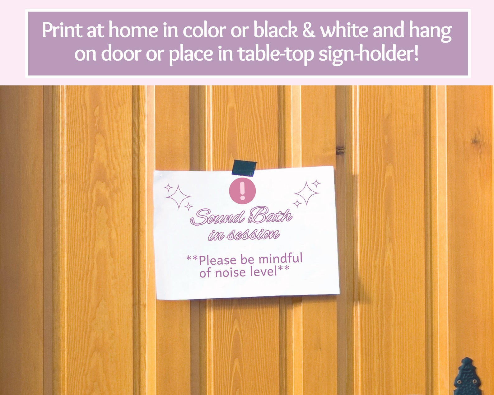 Sound Bath Door Sign | Printable Sound Bath in Session Sign | Color and ...
