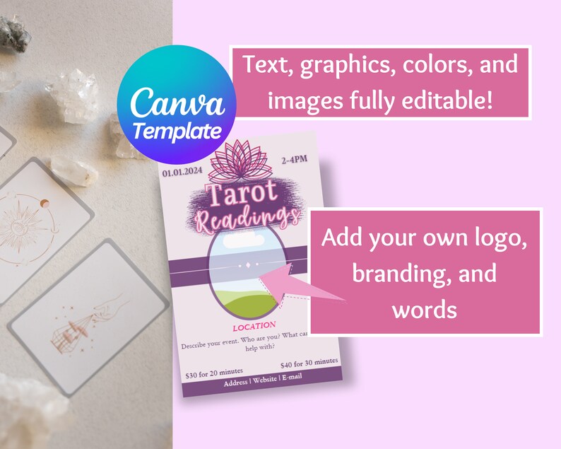 Tarot Reading Flyers | Canva Templates | 4 Styles for Tarot Events ...