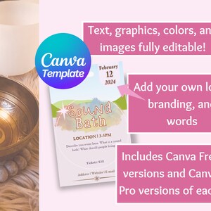 Sound Bath Event Flyers | Canva Template for Free & Pro | 4 Styles for ...