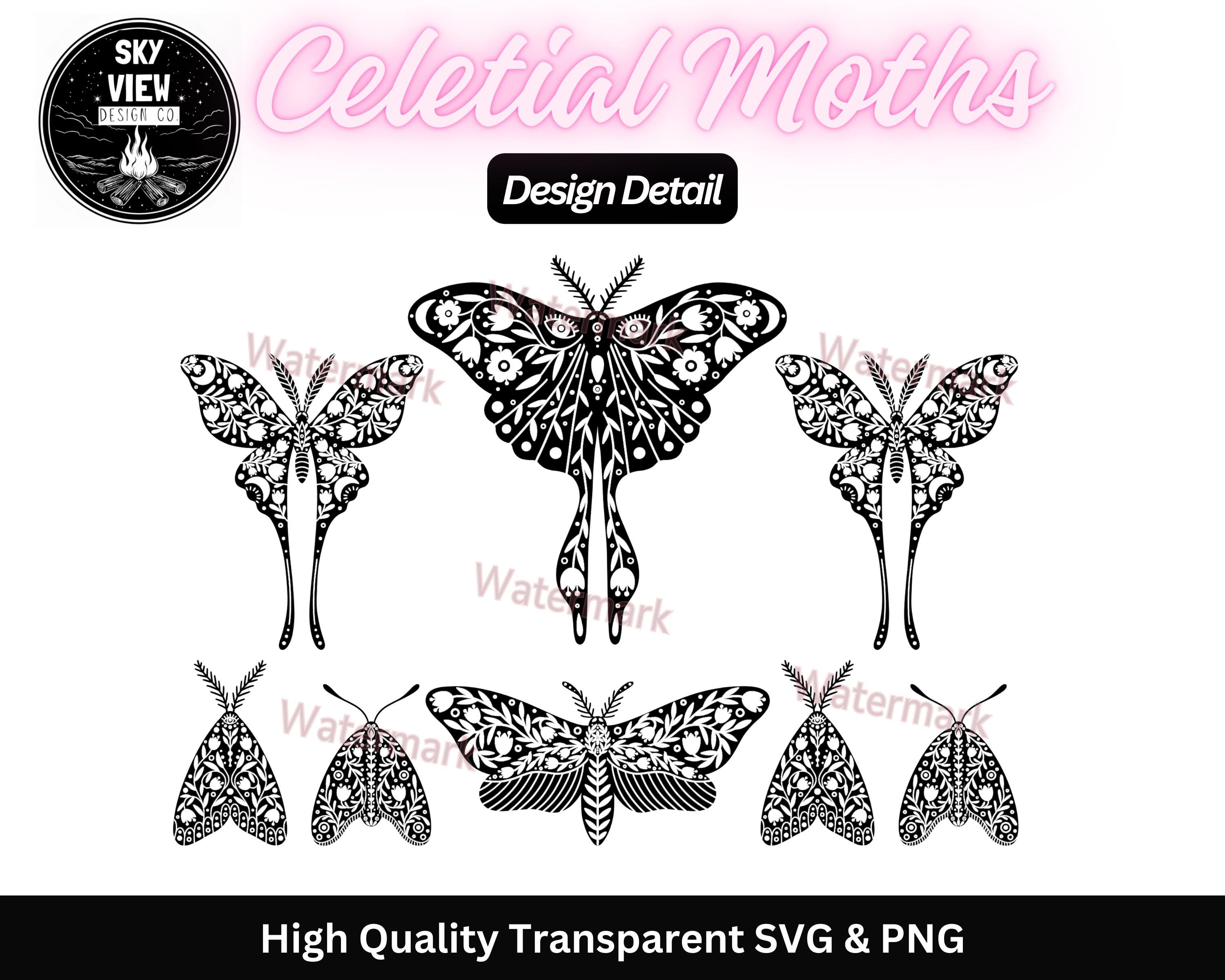 Celestial Moth 40 Oz Tumbler Laser SVG PNG 40oz Full Wrap Seamless ...