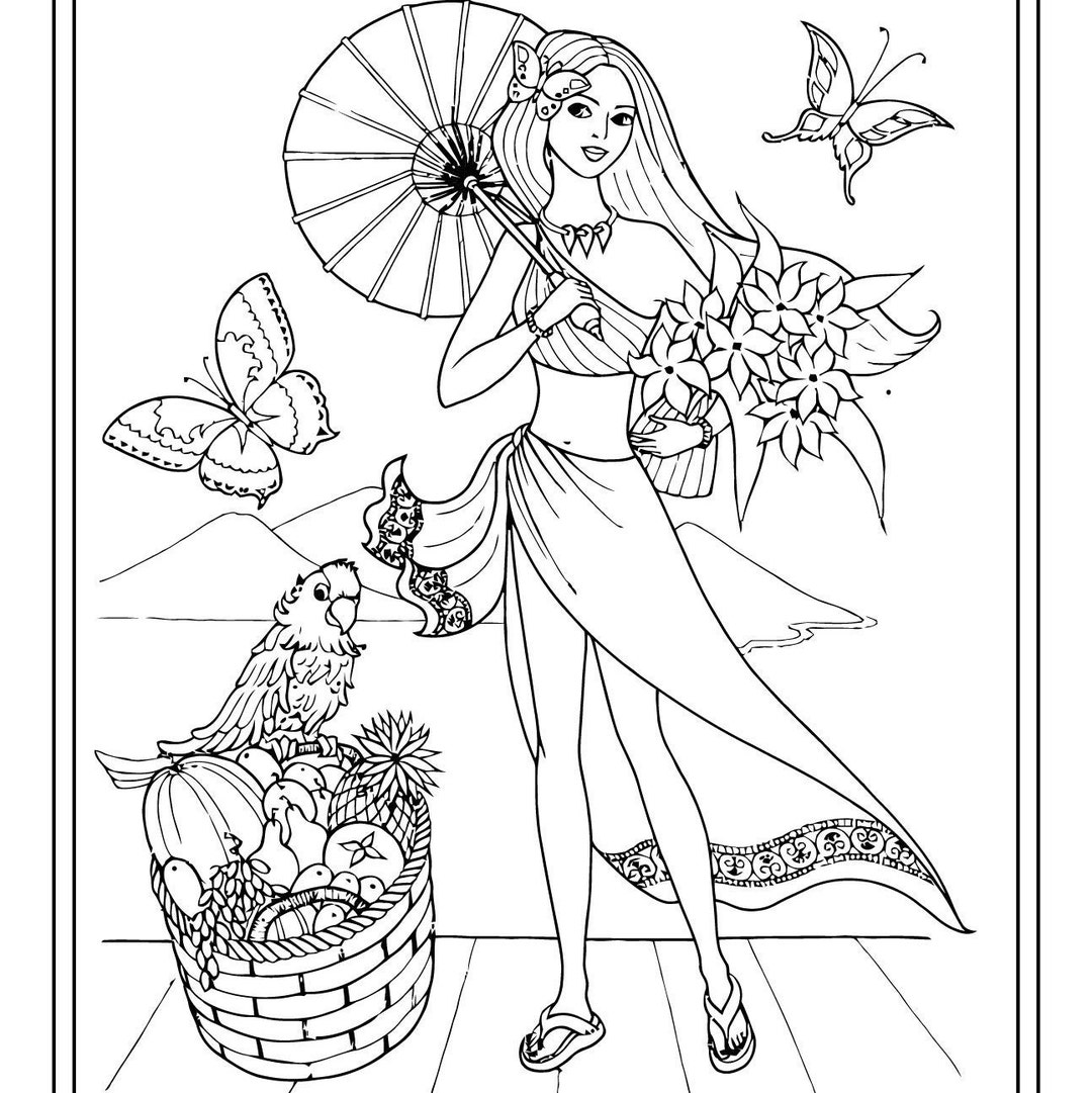 Coloring Pages/ Fashion Girl - Etsy