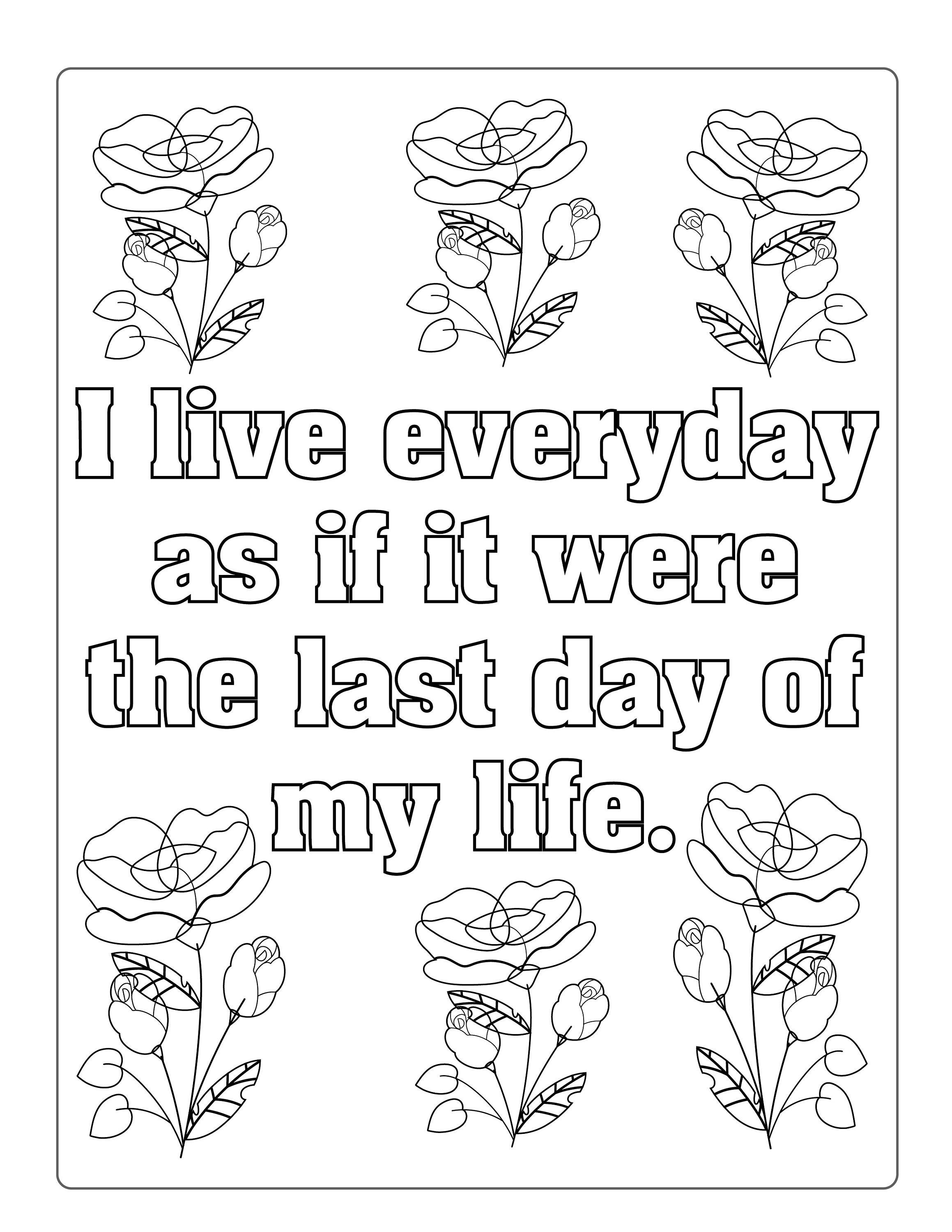 Coloring Pages Of Life Quotes