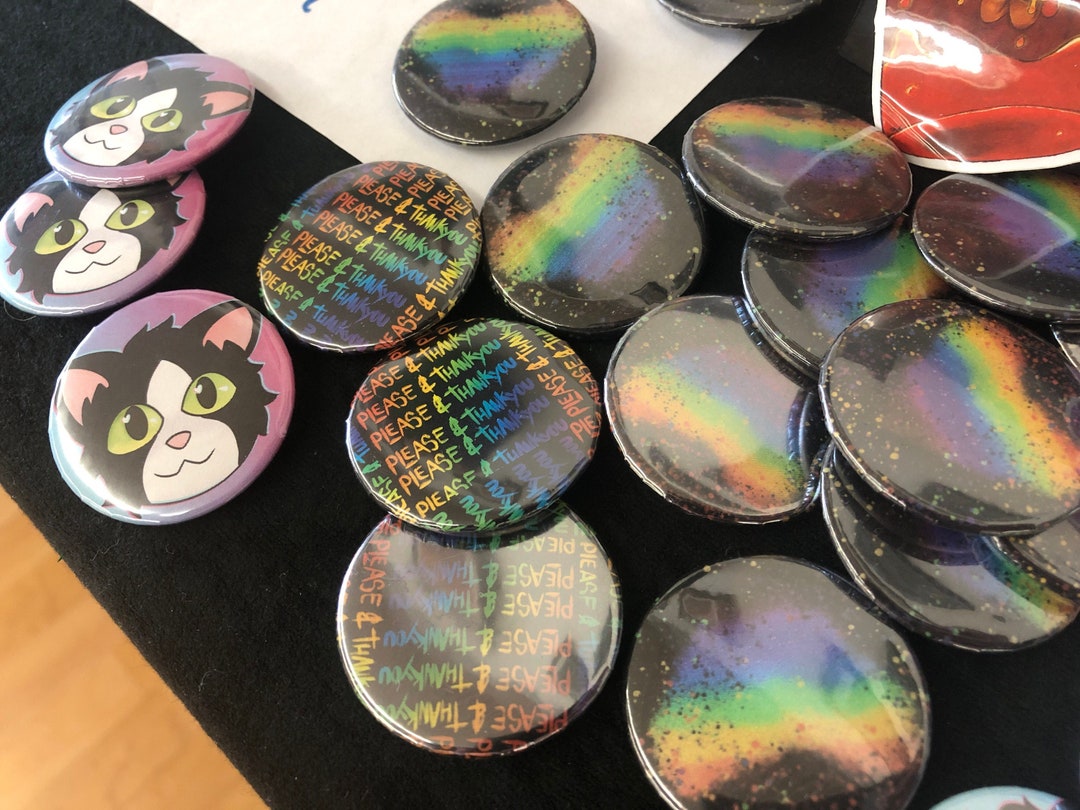 Handmade Art Buttons: 37mm Hand-drawn Designs - Etsy