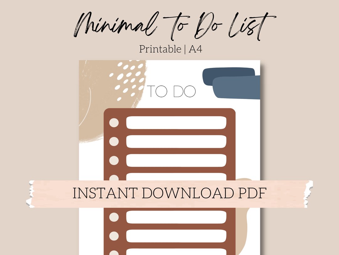 Minimalist Checklist Printable | Neutral Colors | Daily Planning | PDF ...