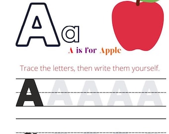 Learn How to Trace Letters A-Z - Etsy