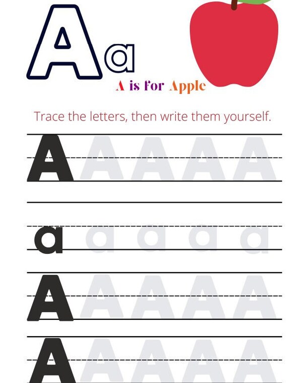 Trace the Letters and Write Them Yourselfabc Pre K Kids - Etsy
