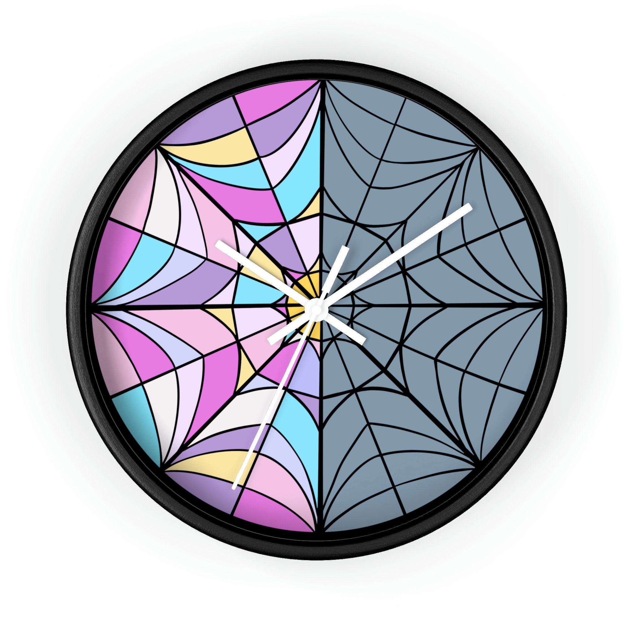 Wednesday Addams Nevermore Academy Stained Glass Window Wall Clock ...