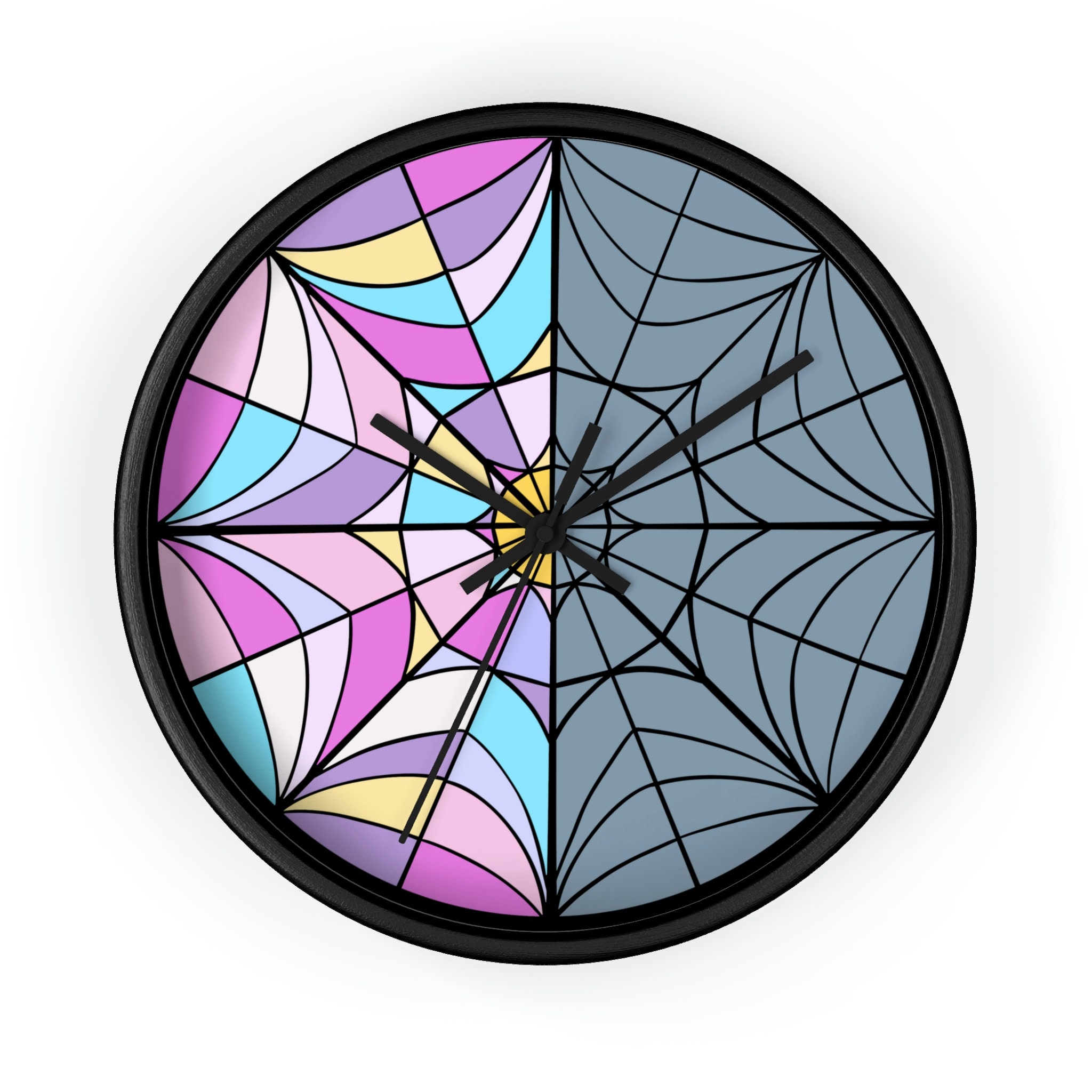 Wednesday Addams Nevermore Academy Stained Glass Window Wall Clock ...