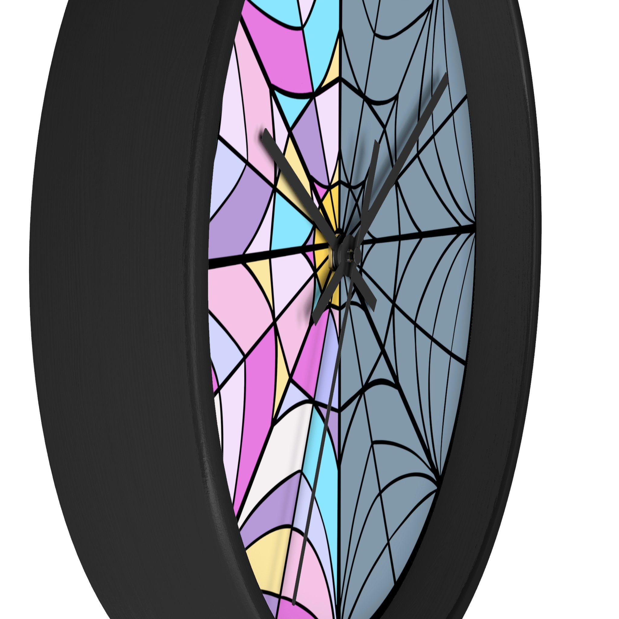 Wednesday Addams Nevermore Academy Stained Glass Window Wall Clock ...