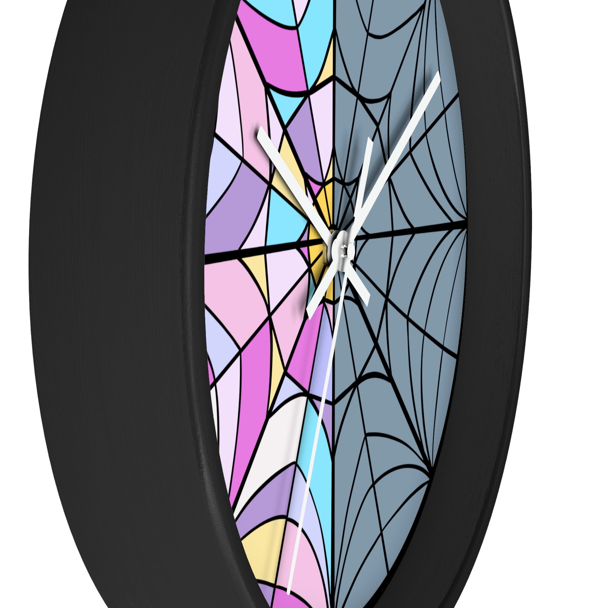 Wednesday Addams Nevermore Academy Stained Glass Window Wall Clock ...