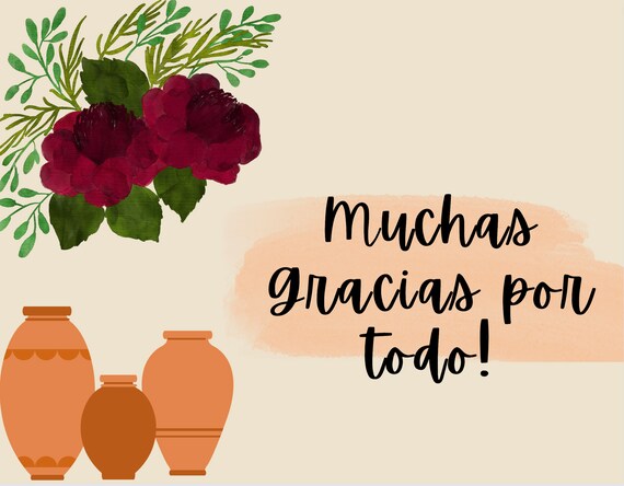 Spanish Thank You Card Digital Download - Etsy