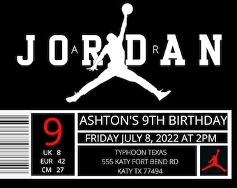 Michael Jordan Birthday Invitation - Etsy UK