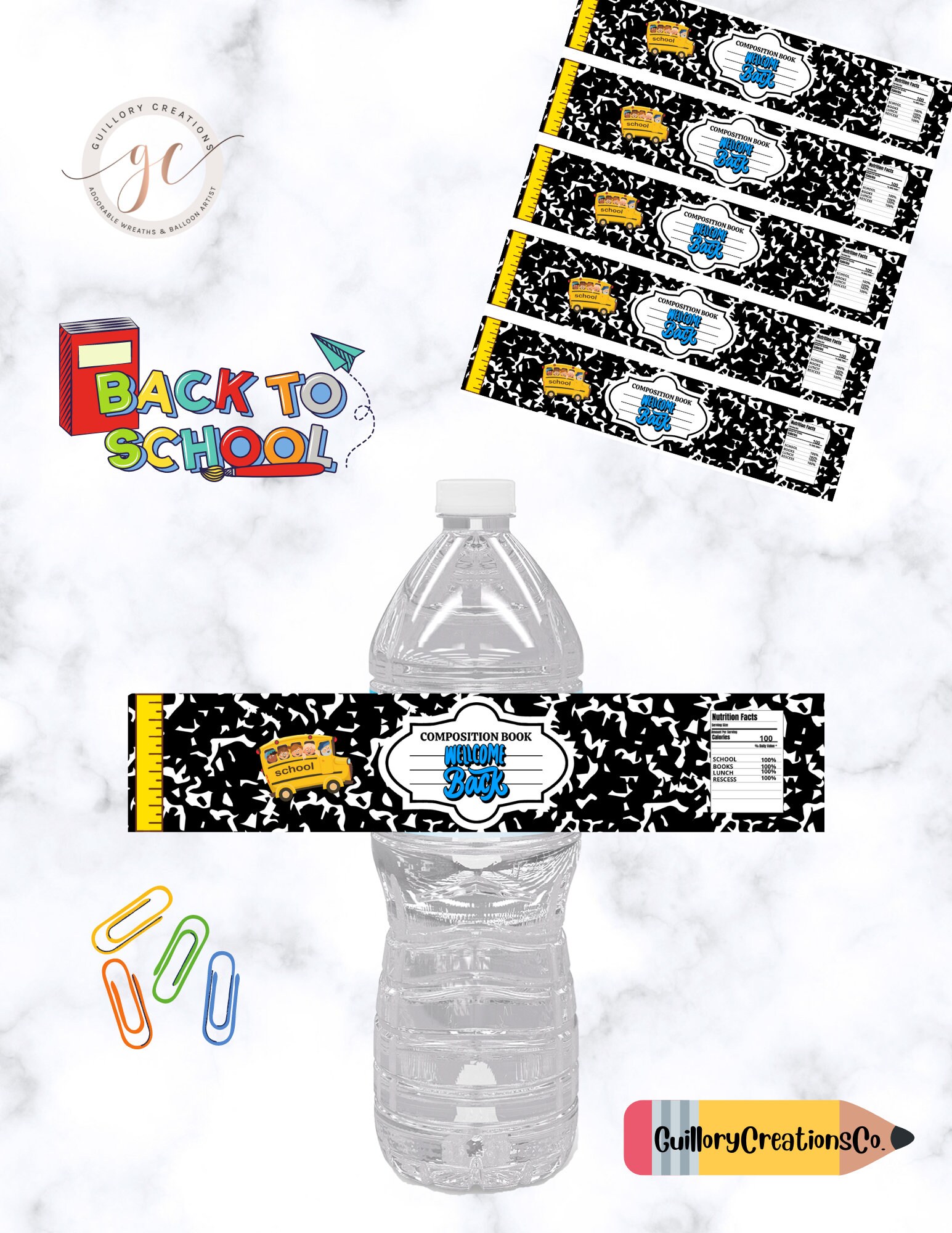 Back to School Water Bottle Labels and Small Chip Bags - Etsy