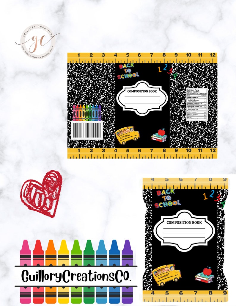 Back to School Water Bottle Labels and Small Chip Bags - Etsy
