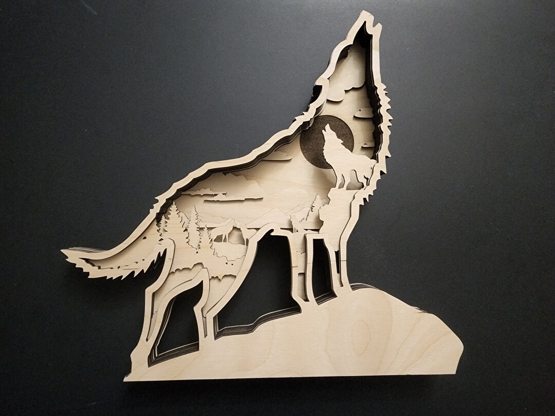 Wolf Laser Cut 3D Desk/wall Art - Etsy