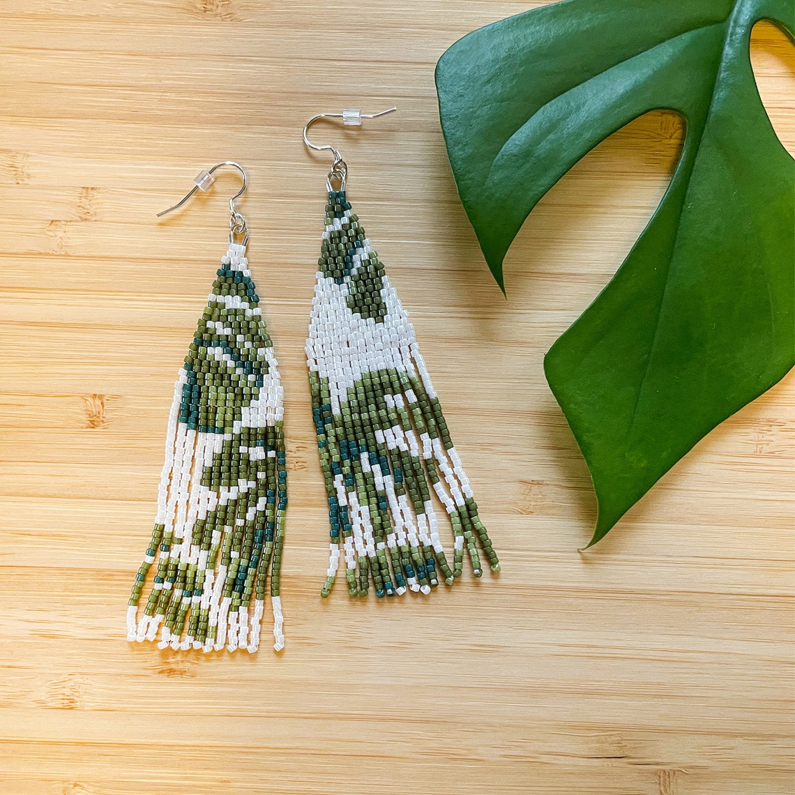 Monstera Fringe Earrings, Plant Mom Earrings, Monstera Earrings, Plant ...