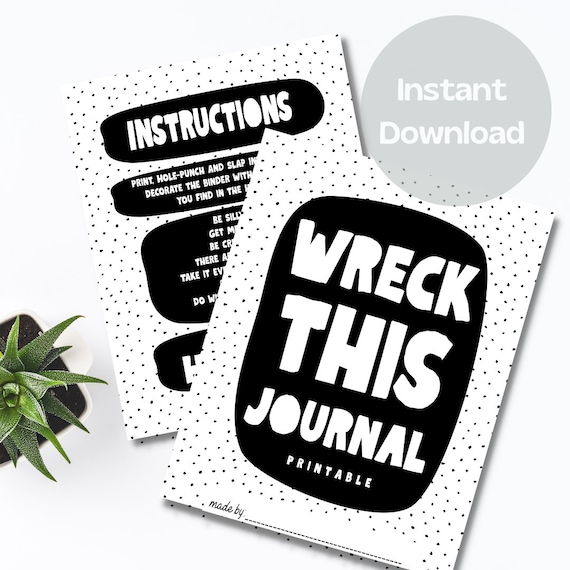 Wreck It Journal PDF - Etsy