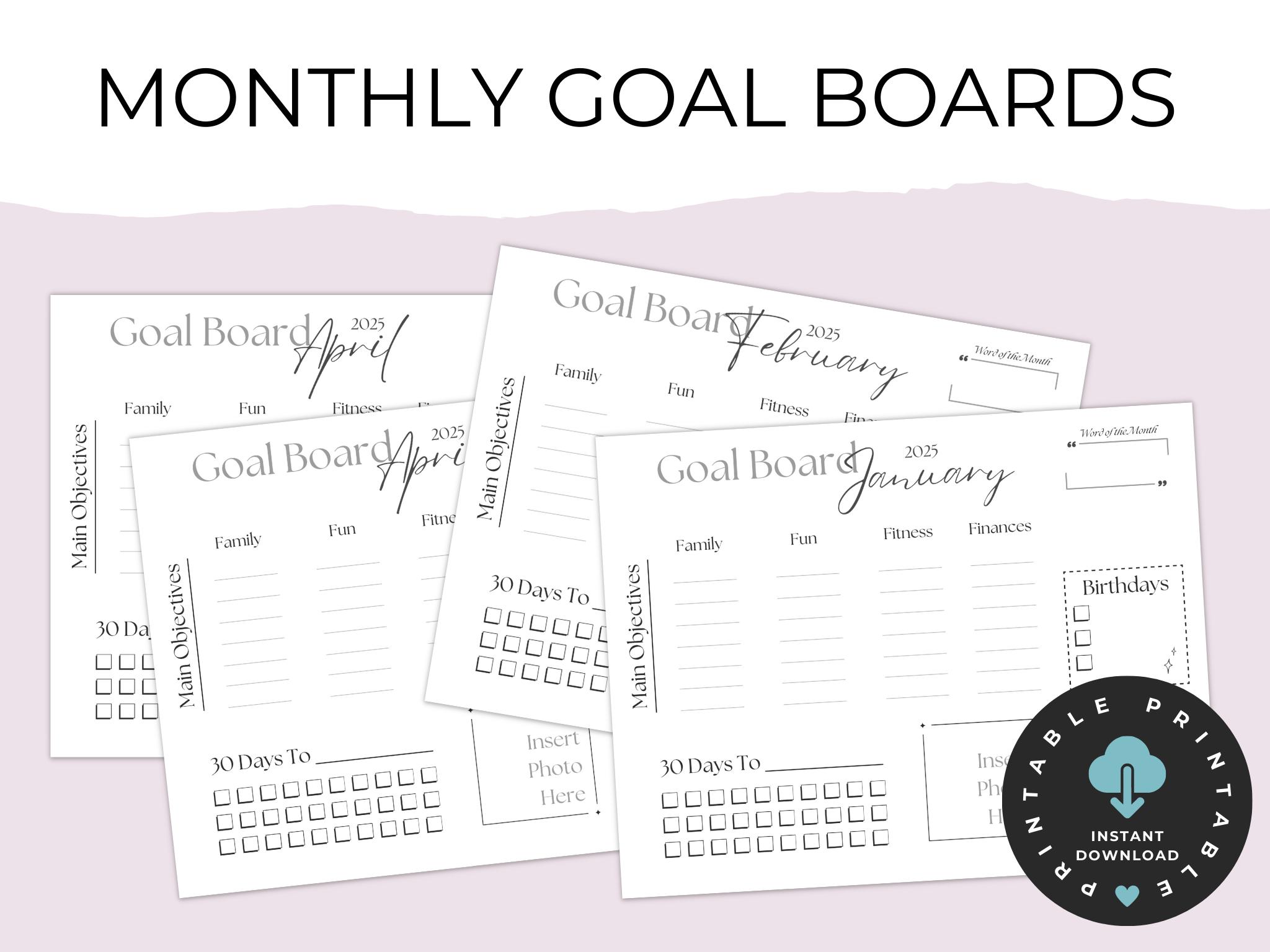 Editable Vision Board, 2025 Goals, Goal Setting, Digital Vision Board ...