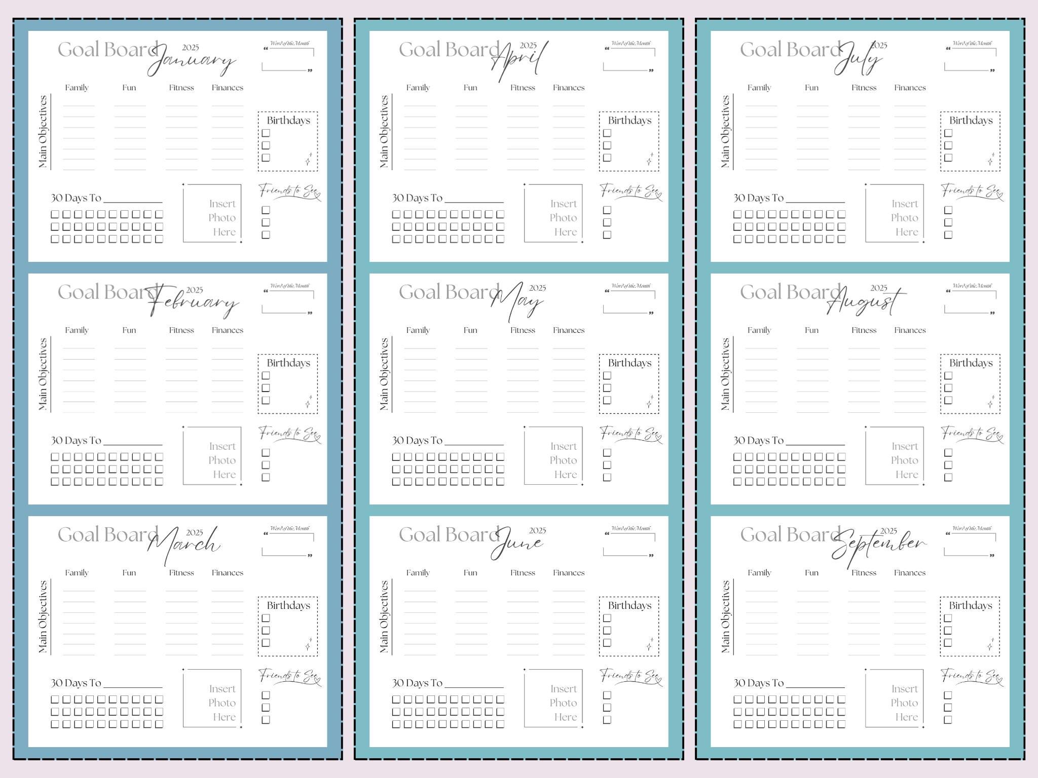 Editable Vision Board, 2025 Goals, Goal Setting, Digital Vision Board ...