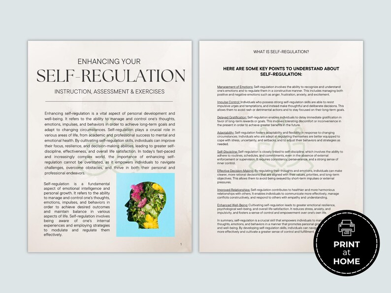 Self-regulation Mastery Comprehensive PDF Workbook With Exercises and ...