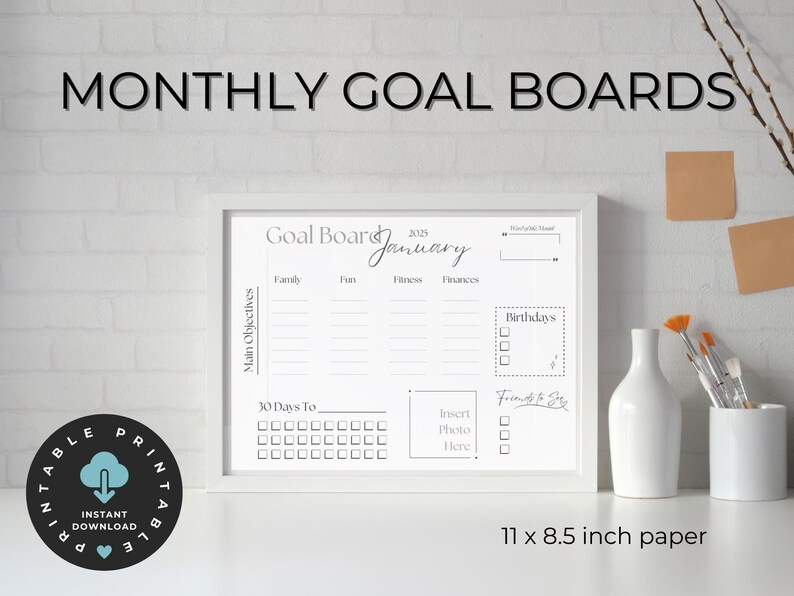 Editable Vision Board, 2025 Goals, Goal Setting, Digital Vision Board ...