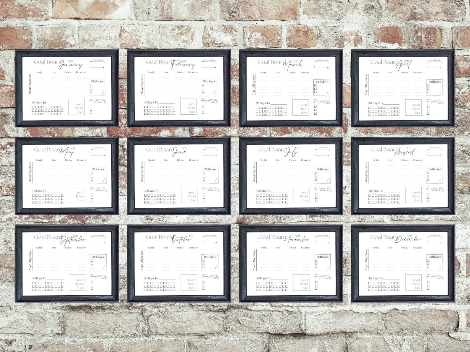 Editable Vision Board, 2025 Goals, Goal Setting, Digital Vision Board ...