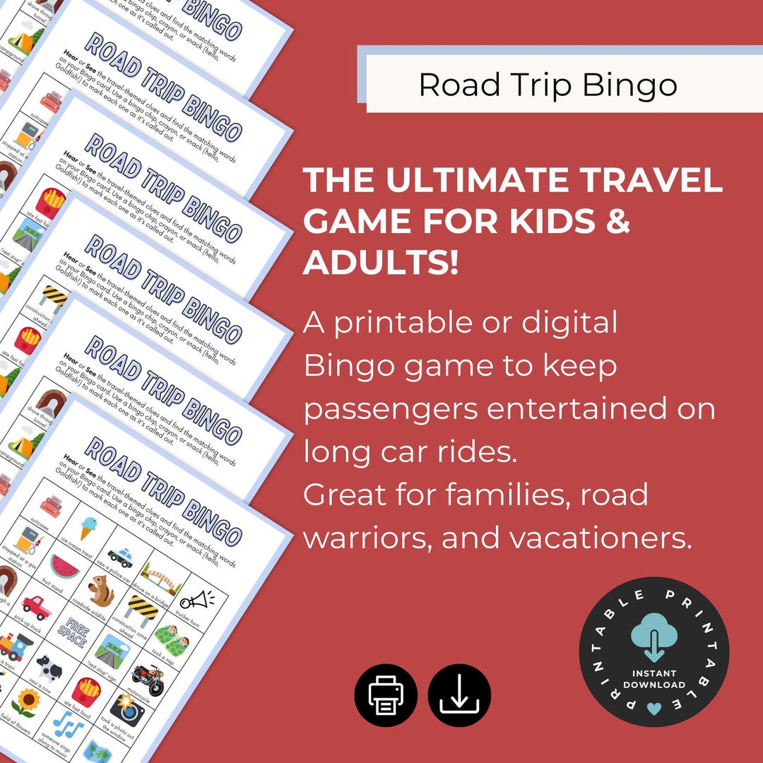 Road Trip Bingo – the Ultimate Travel Game for Kids & Adults! - Etsy