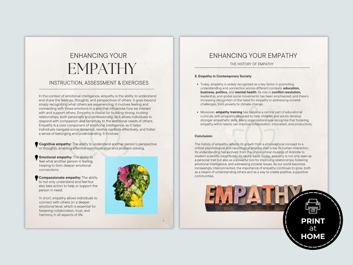 Empathy Workbook, Enhancing Your Empathy, History of Empathy, Practicing Active Listening ...
