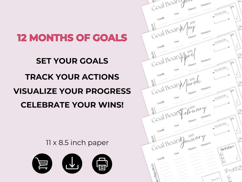 Editable Vision Board, 2025 Goals, Goal Setting, Digital Vision Board ...