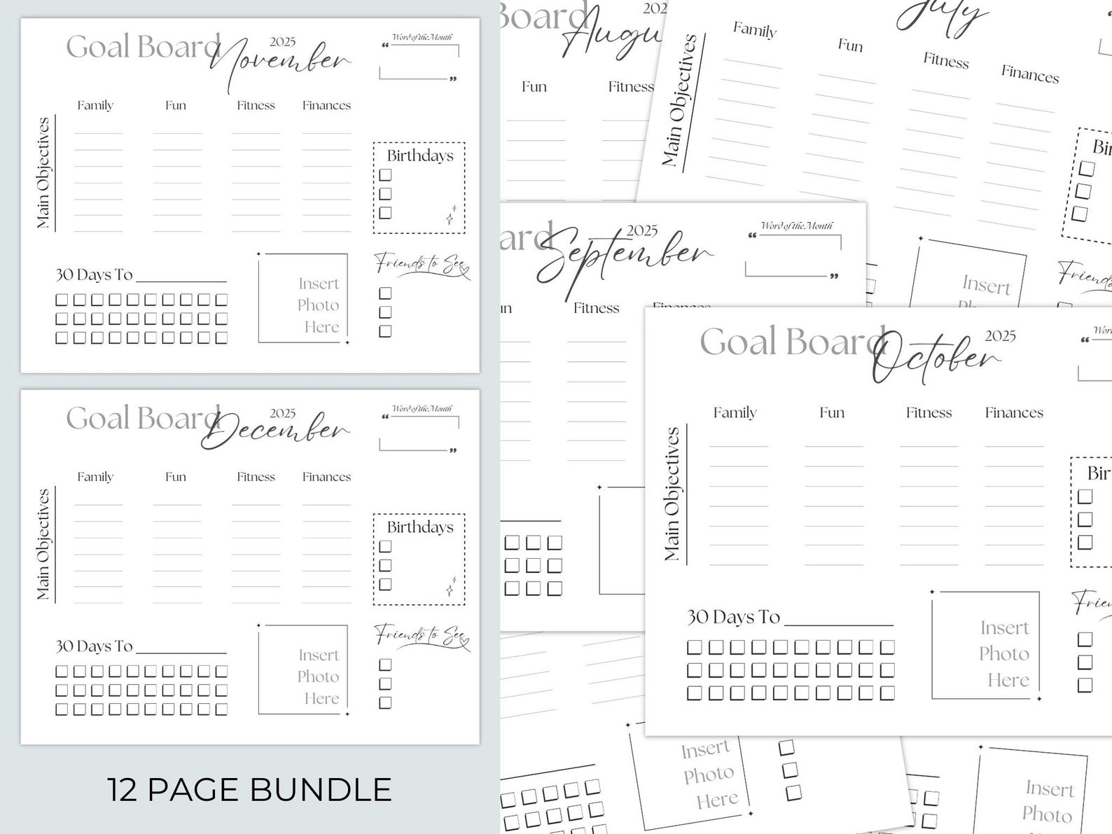 Editable Vision Board, 2025 Goals, Goal Setting, Digital Vision Board ...