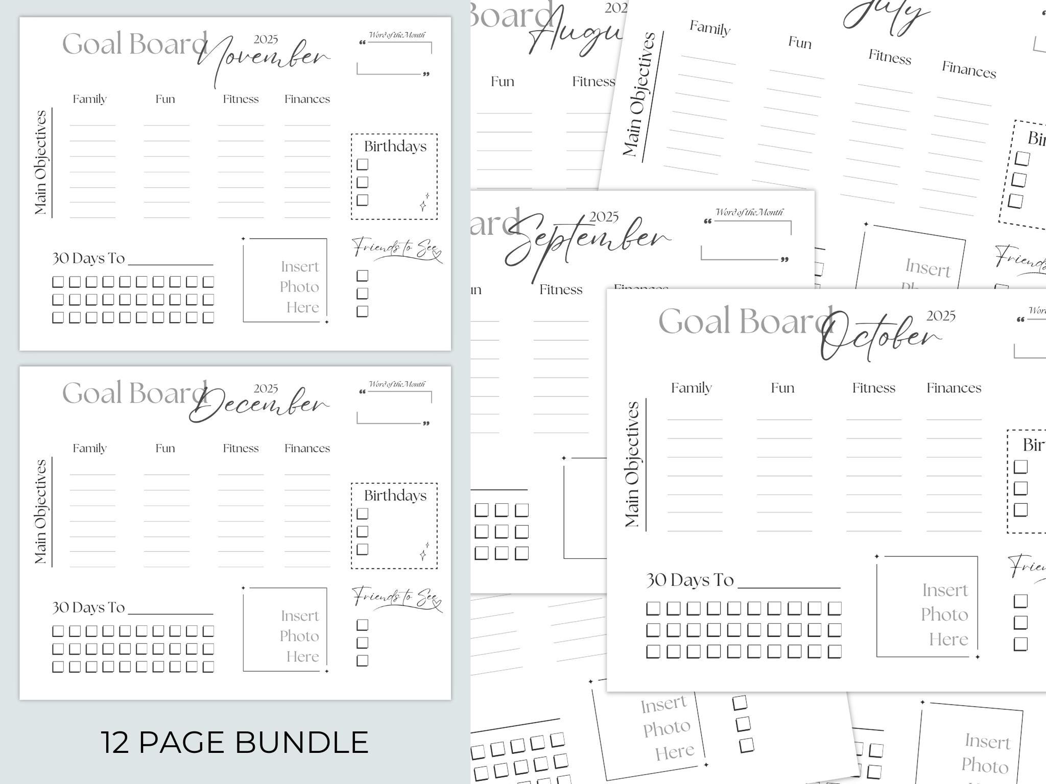 Editable Vision Board, 2025 Goals, Goal Setting, Digital Vision Board ...