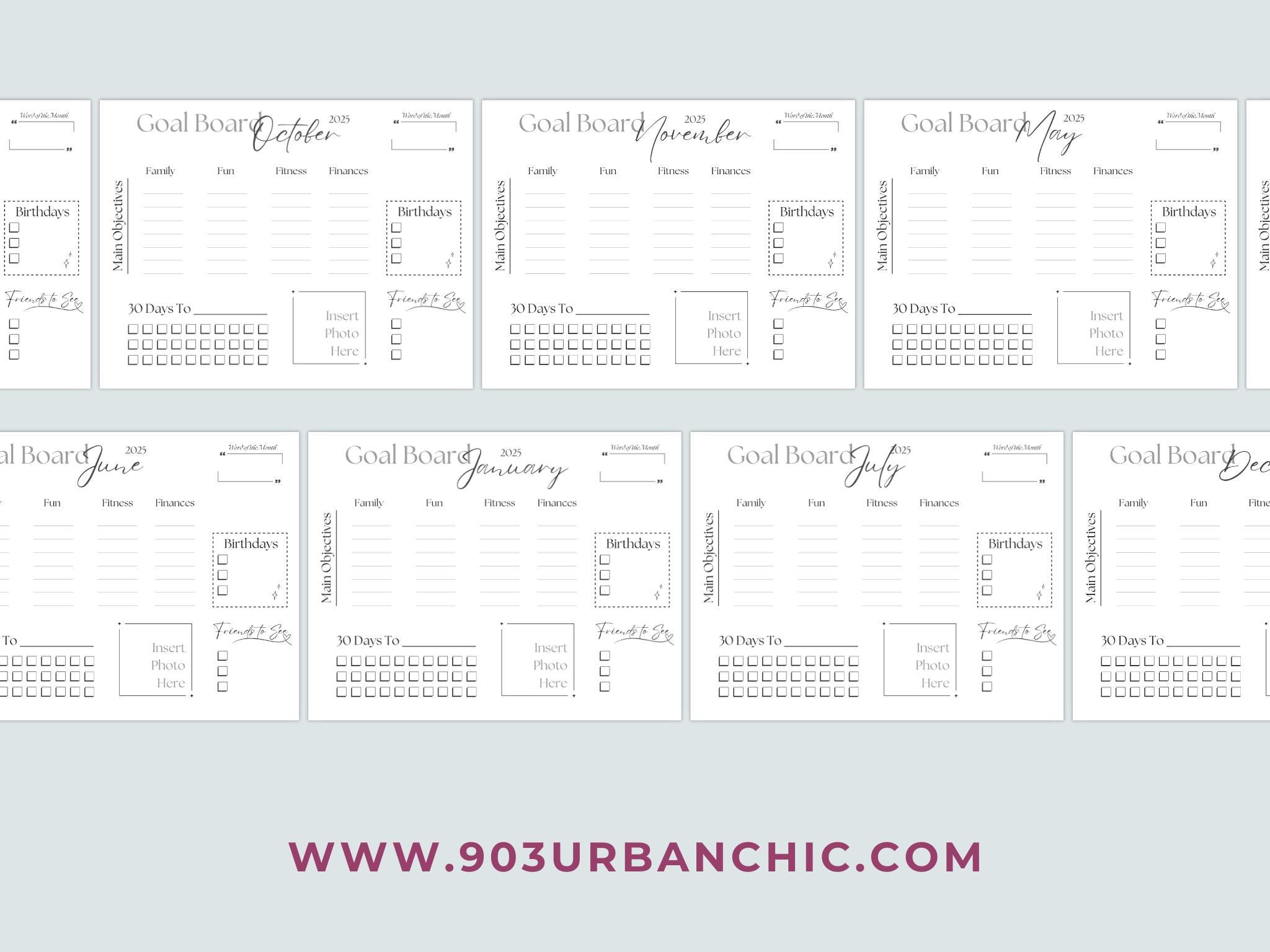 Editable Vision Board, 2025 Goals, Goal Setting, Digital Vision Board ...