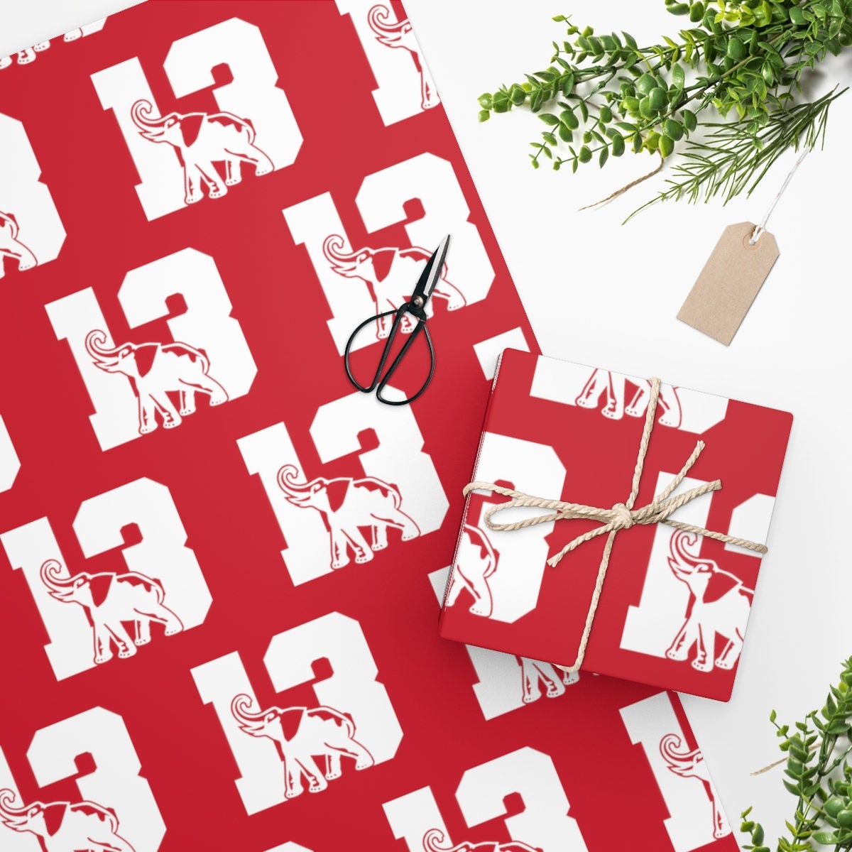 Delta Wrapping Paper Double Digit Shadow Red - Etsy