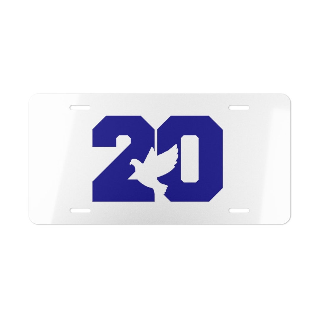 Zeta - Double Digit Dove License Plate - White - Etsy
