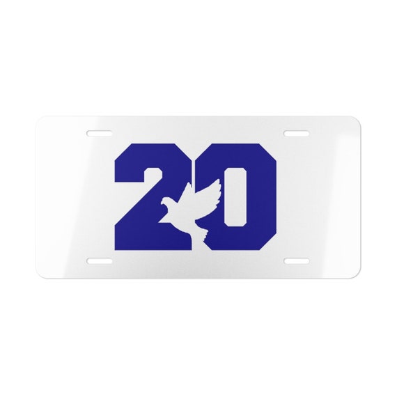 Zeta Double Digit Dove License Plate White - Etsy
