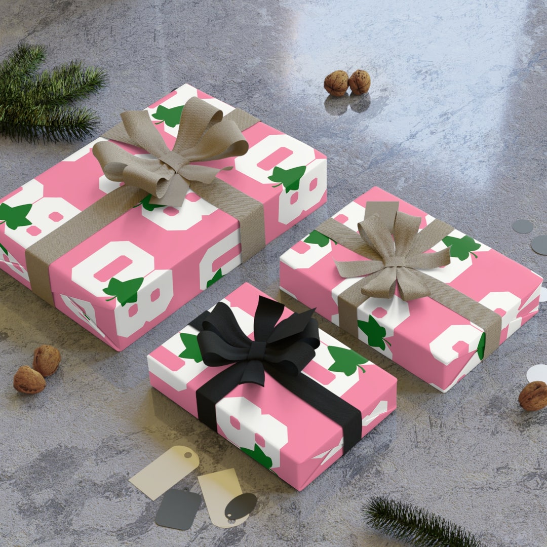 AKA Wrapping Paper Double Digit Shadow Pink - Etsy