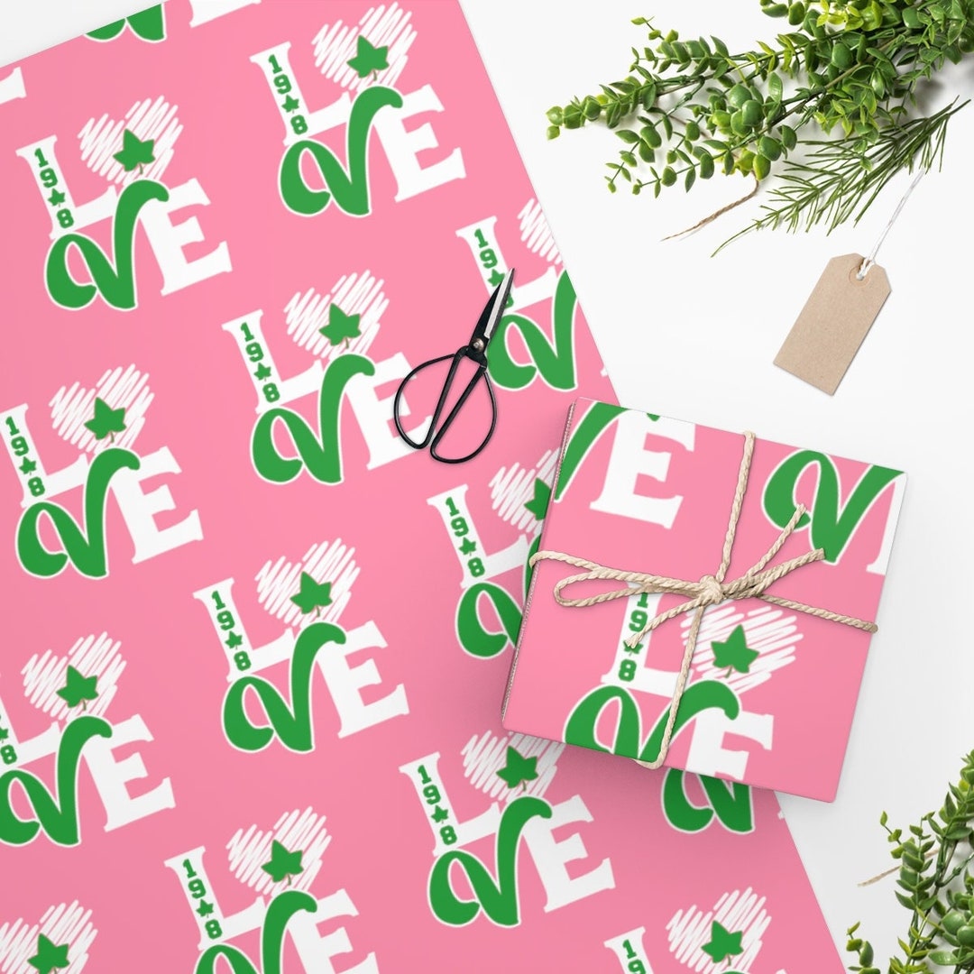 AKA Wrapping Paper Love Squared Shadow Pink - Etsy