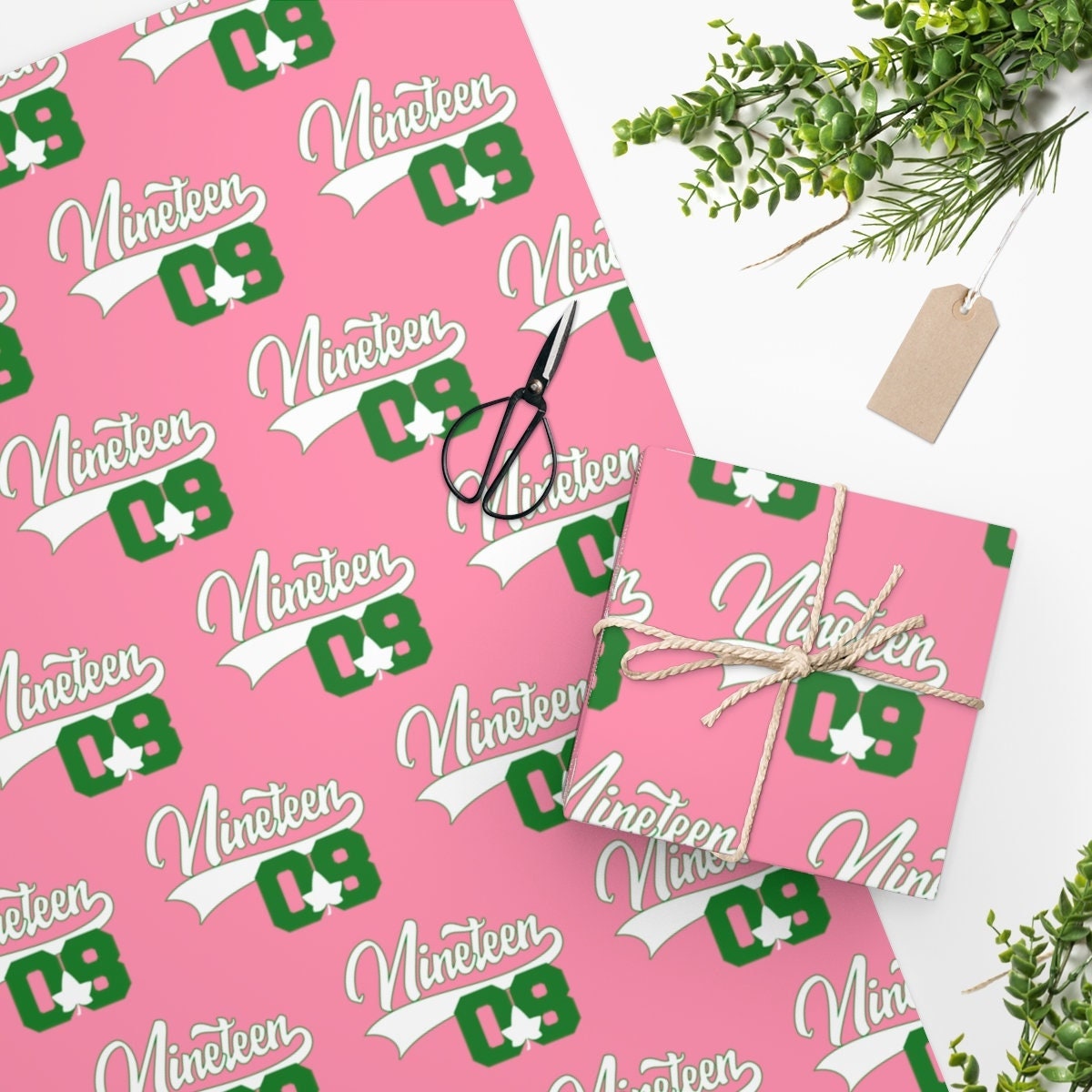 AKA Wrapping Paper Nineteen Shadow Ivy Pink - Etsy