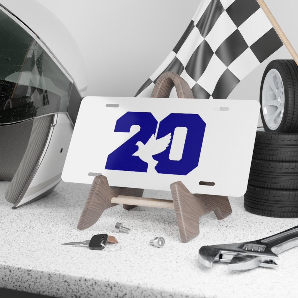 Zeta - Double Digit Dove License Plate - White - Etsy