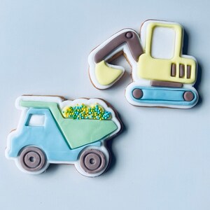 Construction Vehicles Truck Excavator Birthday Cookies Geburtstag Kekse ...