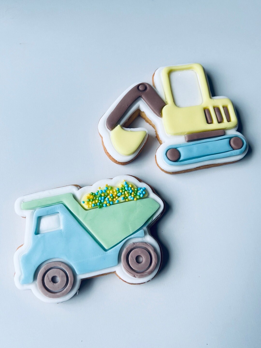 Construction Vehicles Truck Excavator Birthday Cookies Geburtstag Kekse ...