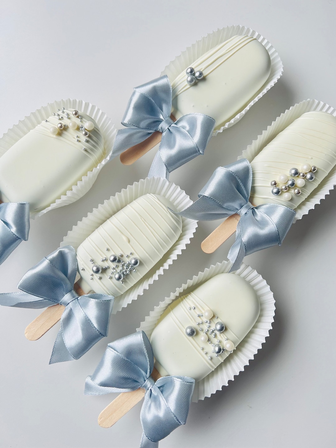 White Silver Cake Pops Cakesicles Babyshower Birthday Events First Baby ...