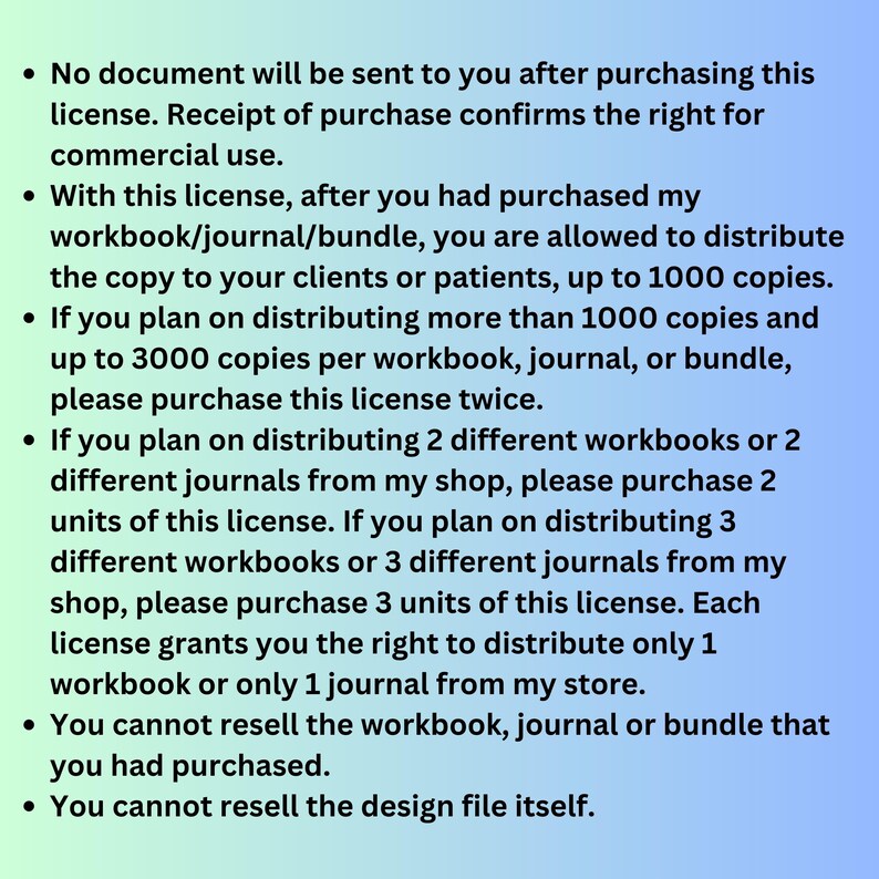 Commercial License Permission to Re-distribute Products - Etsy