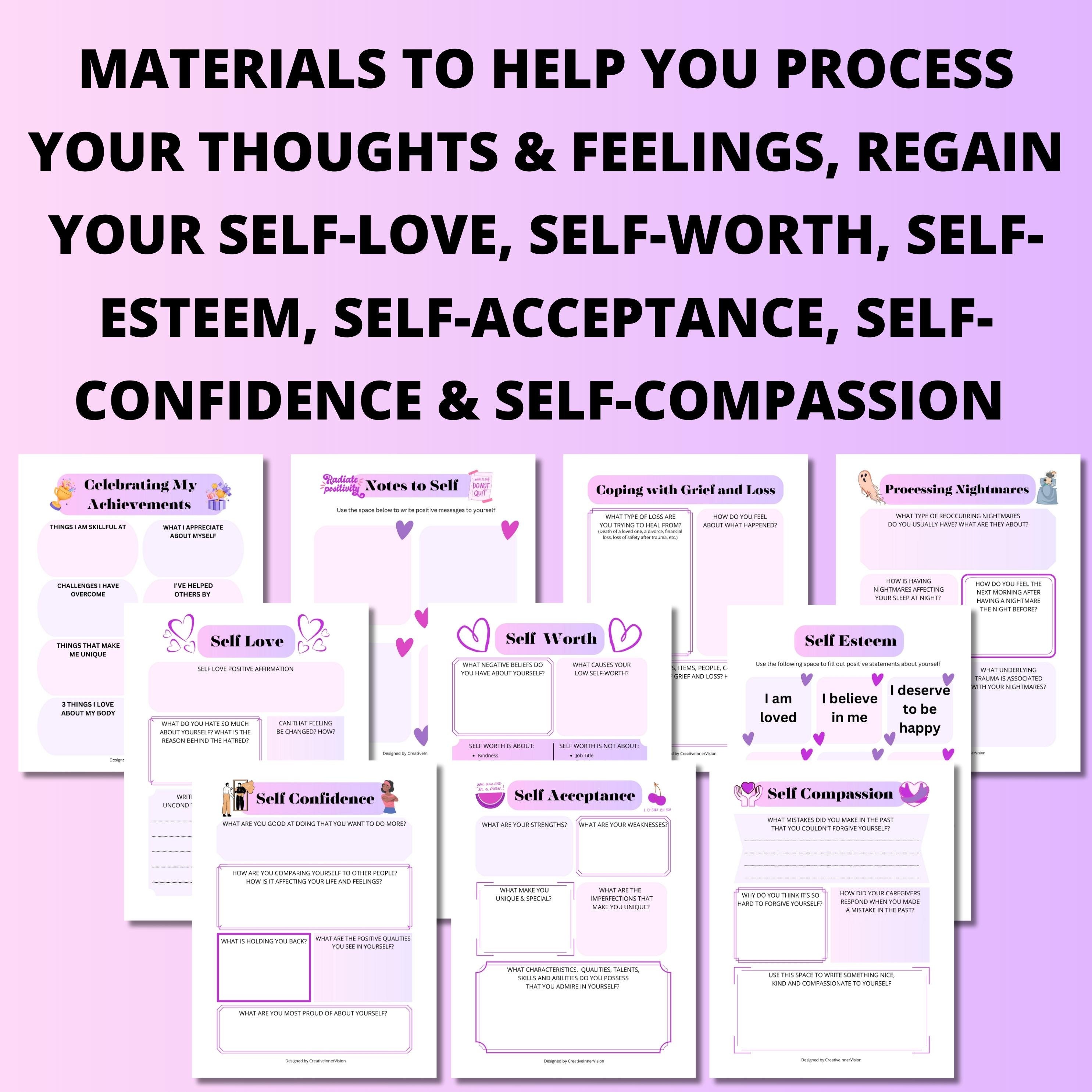 Heal Your Inner Child Workbook Journal BUNDLE, Reparenting Inner Child ...