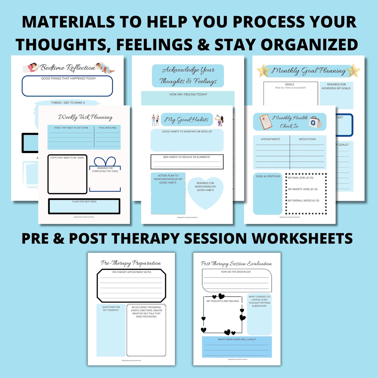 Trauma/ptsd Processing Workbook Journal Printable, CBT Anxiety Workbook ...