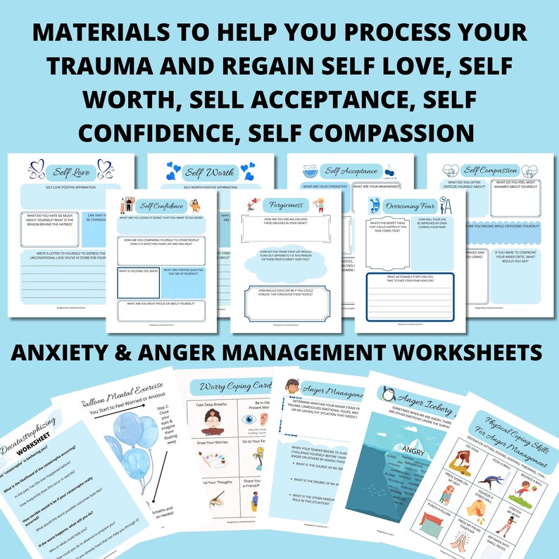 Trauma/ptsd Processing Workbook Journal Printable, CBT Anxiety Workbook ...
