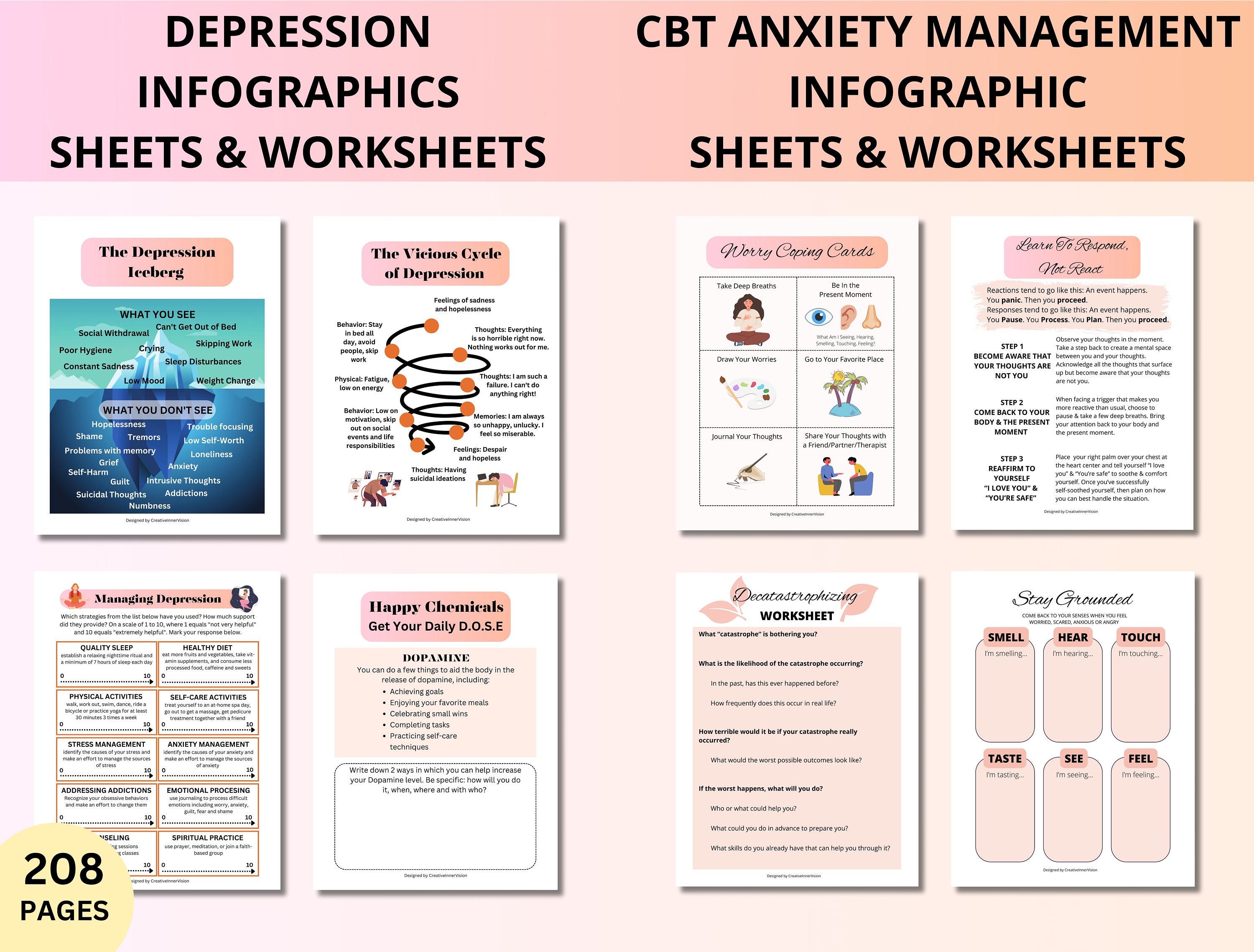 Trauma/ptsd, CPTSD Workbook Journal Printable, CBT Anxiety Workbook ...