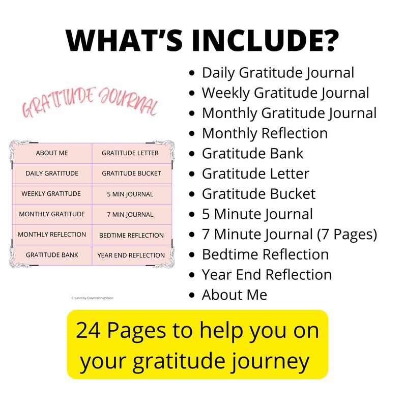 Gratitude Journal Printable BUNDLE Gratitude Template, Daily Gratitude ...
