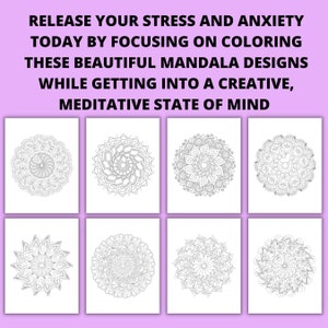 88 Beautiful Mandalas: PRINTABLE Coloring Pages for Stress and Anxiety ...