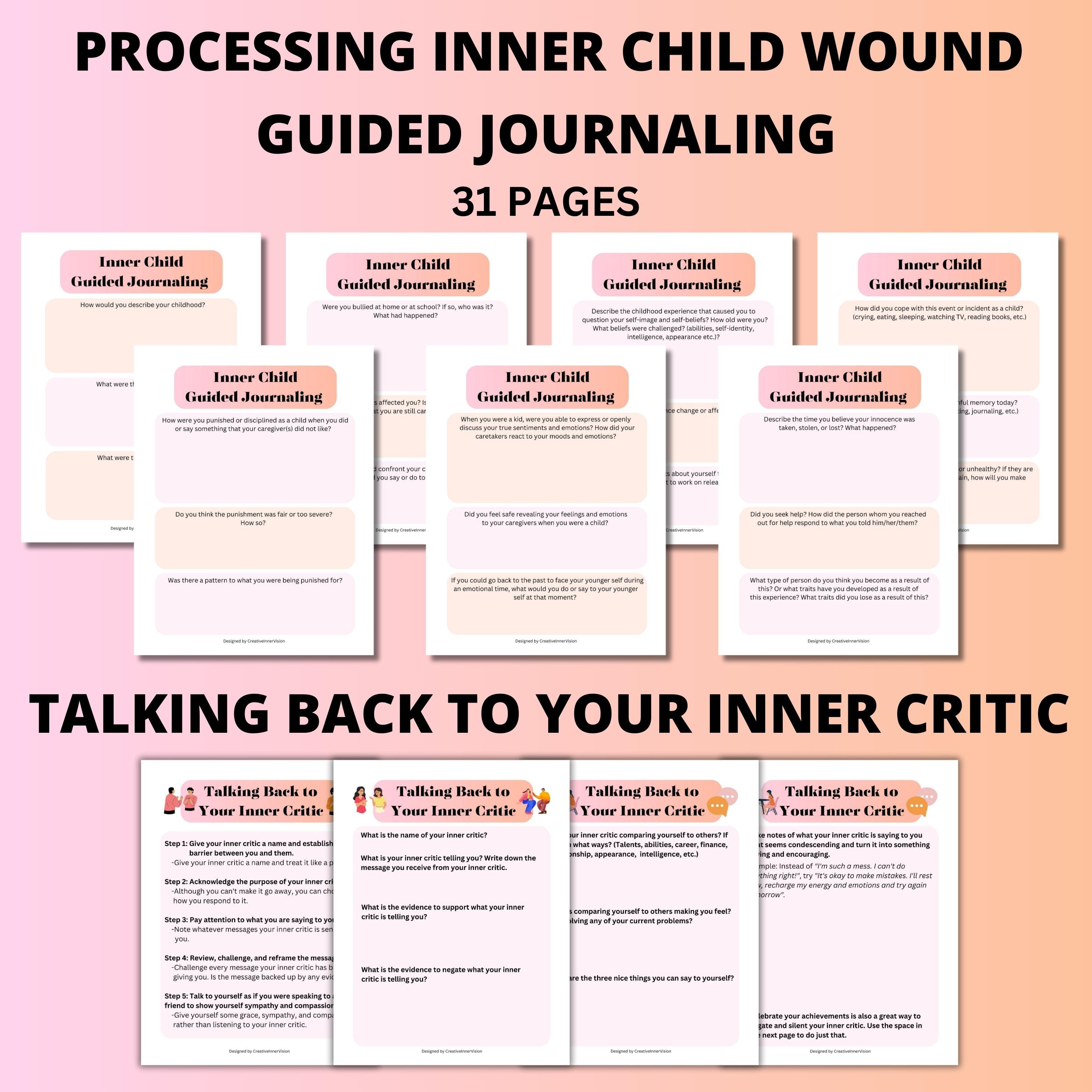 Heal Your Inner Child Workbook Journal BUNDLE Reparenting - Etsy Heal Your Inner Child Workbook Journal BUNDLE Reparenting - Etsy